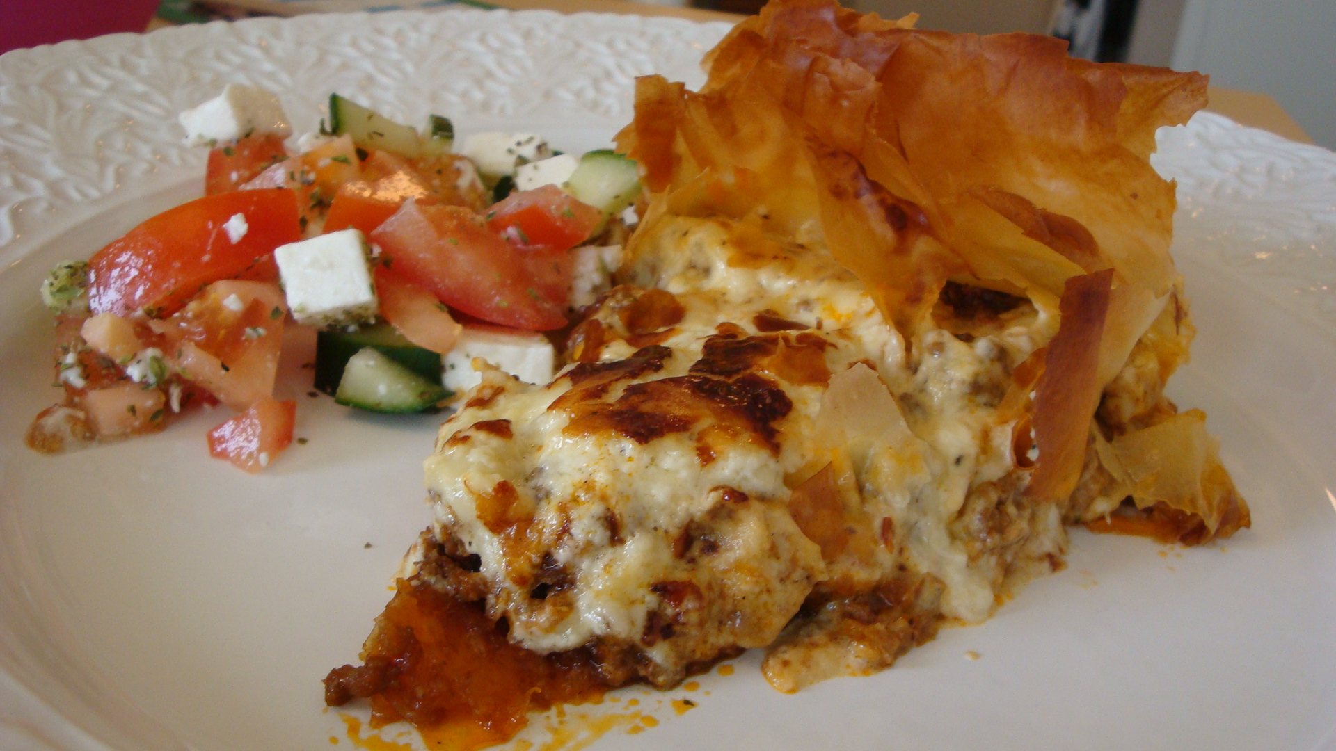 Köttfärspaj med filodeg och senap | SMAKSATTA